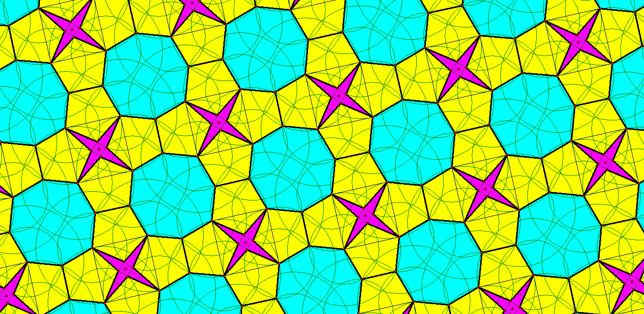 Four Versions of a Tessellation Featuring Regular Pentagons and Two ...