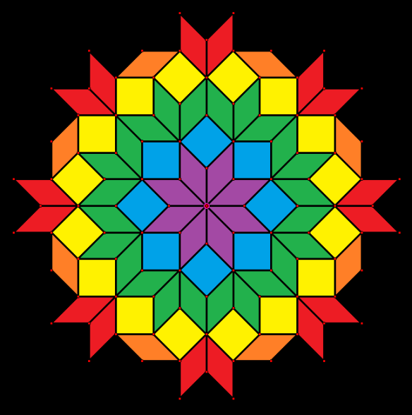 A Radial Octagonal Tessellation of Squares and Rhombi | RobertLovesPi.net